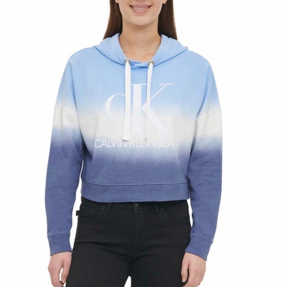 Calvin Klein | Tops | Calvin Klein Jeans Ladies Dip Dye Hoodie | Poshmark
